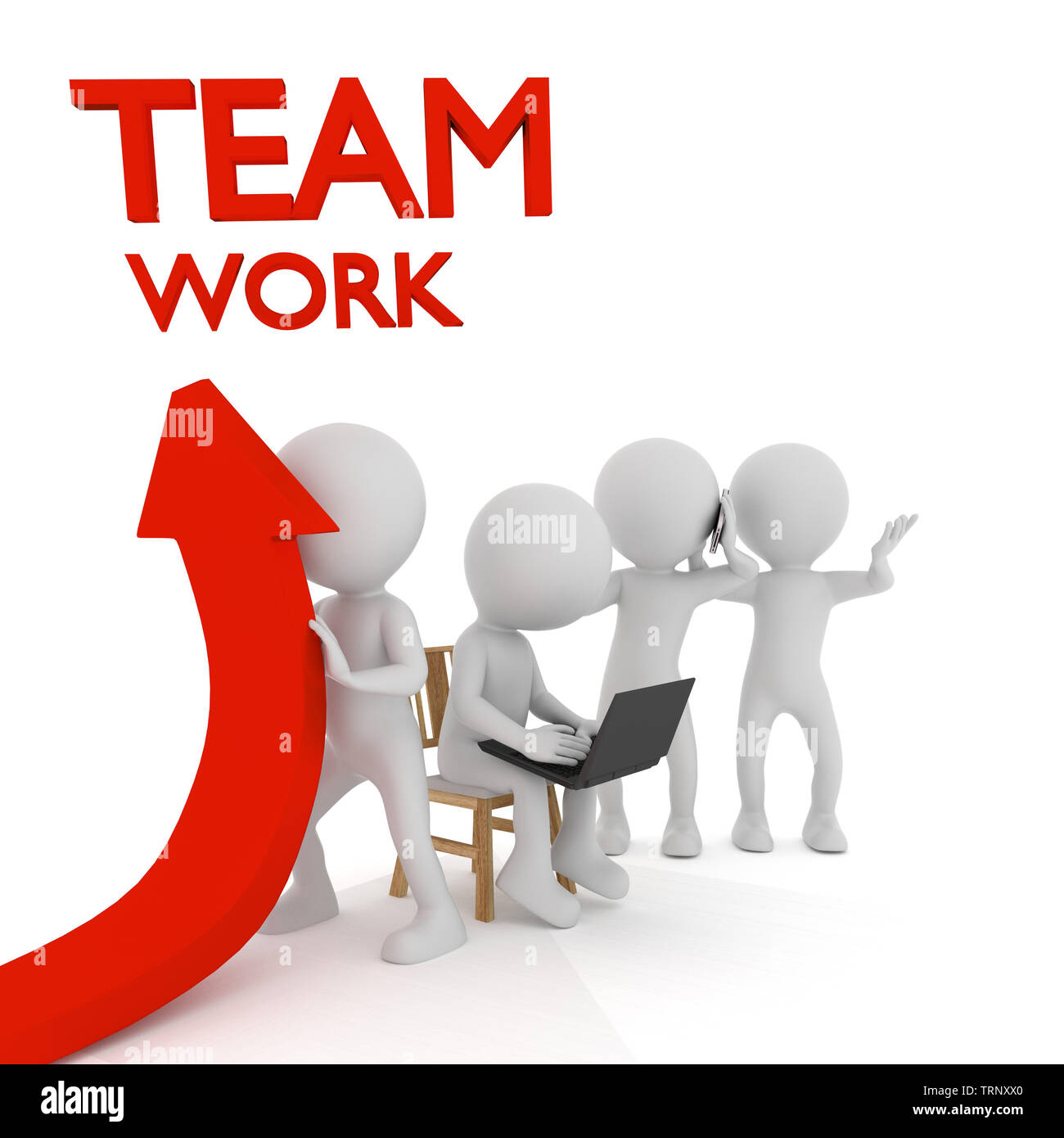 3d white people work team hi-res stock photography and images - Alamy