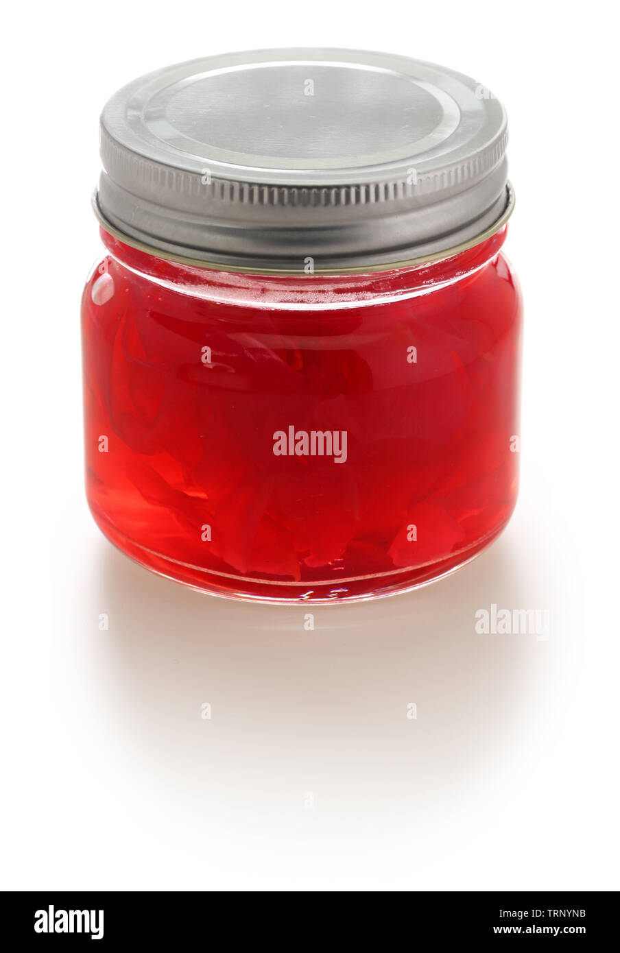 homemade rose petal jam in glass jar isolated on white background Stock ...
