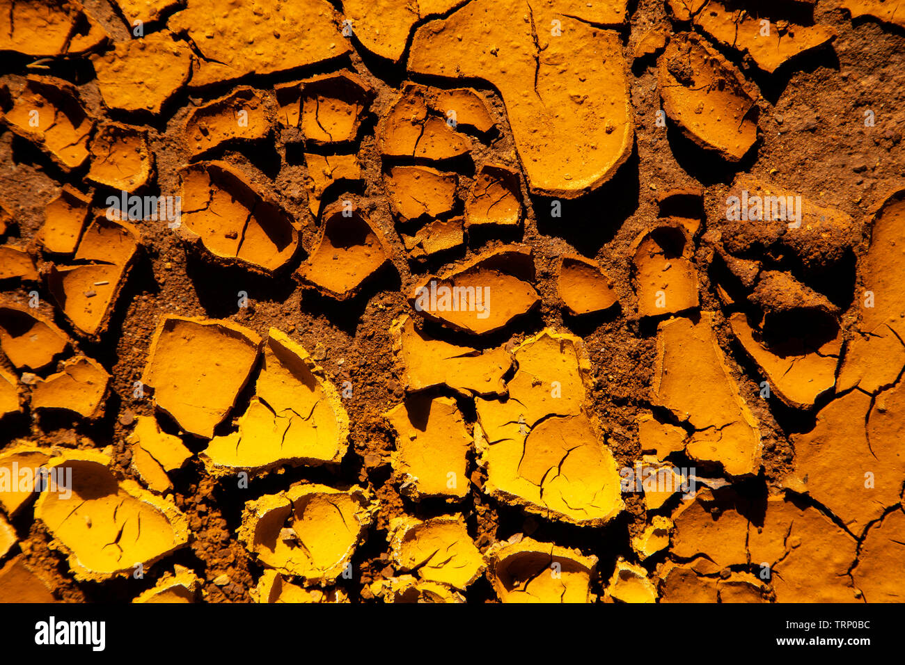 Yellow dried mud in rio Tinto, Huelva Stock Photo - Alamy