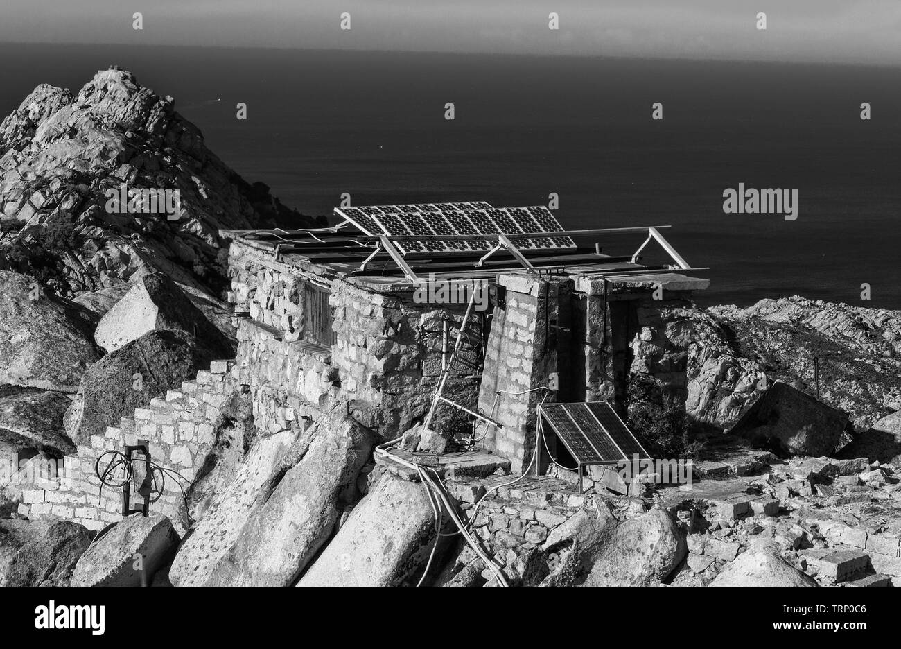 caprera monte teialone world war fort Stock Photo - Alamy