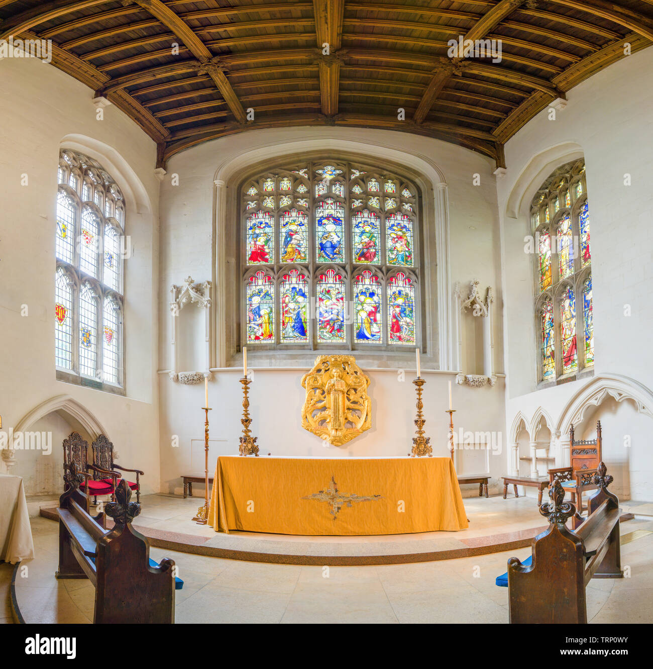 Interior of Great St Mary church at the university of Cambridge ...