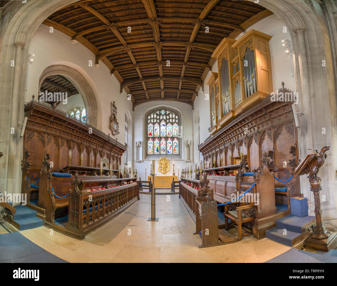 Interior of Great St Mary church at the university of Cambridge ...
