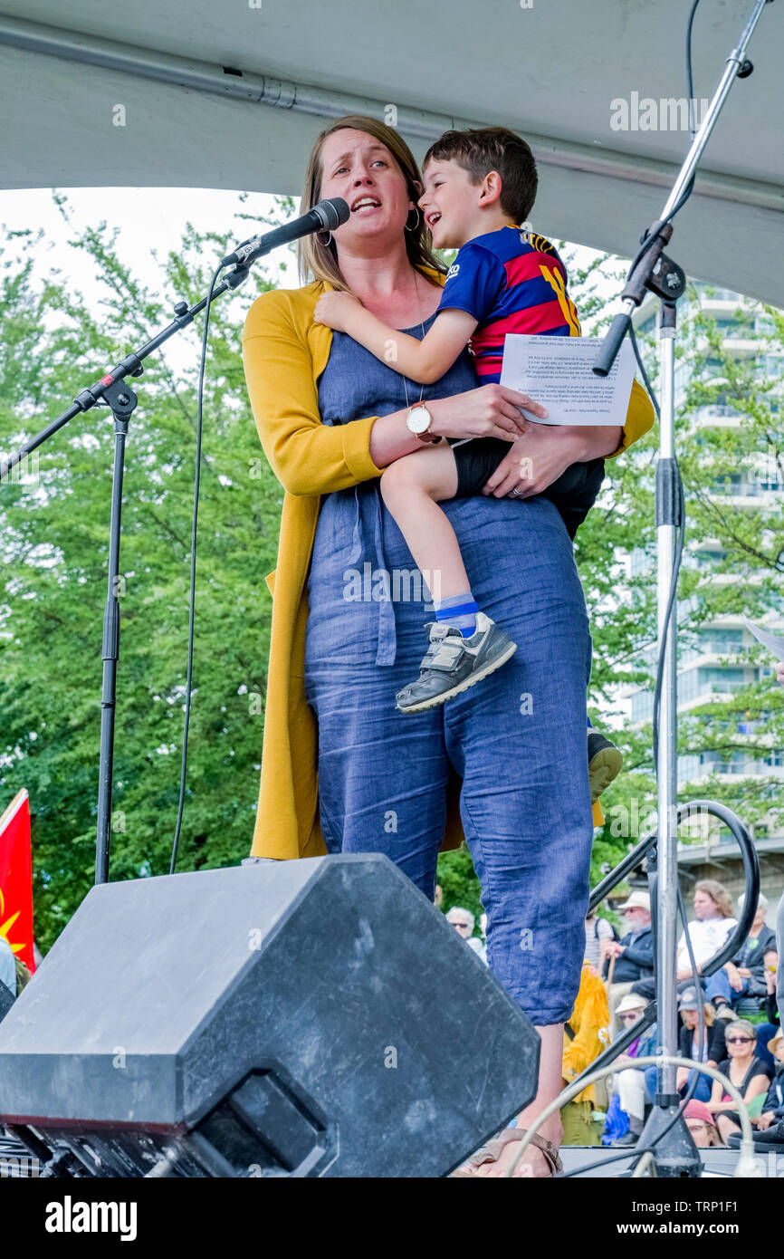 Vancouver City councillor Christine Boyle speaks at No Pipeline Rally ...