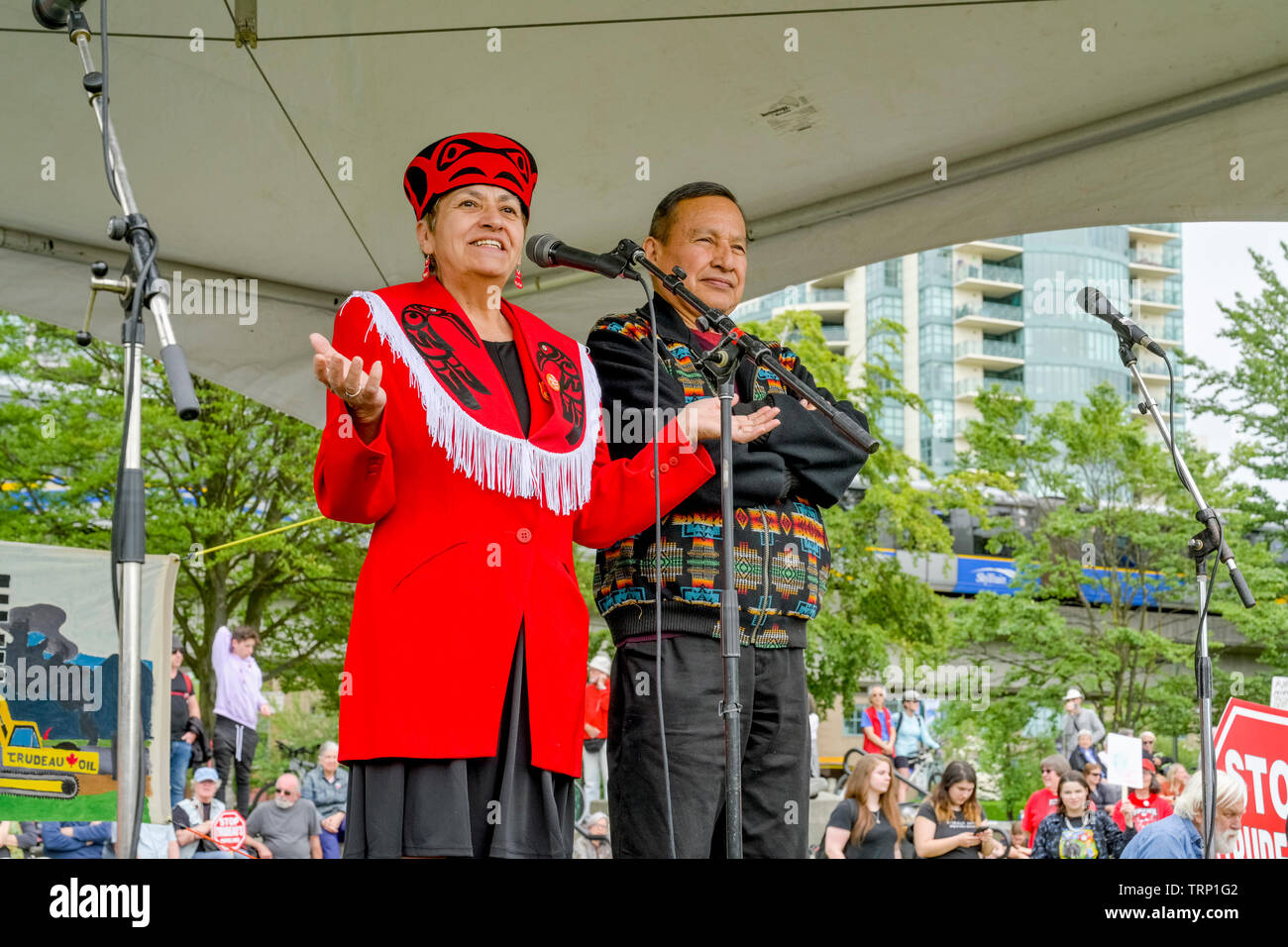 Grand Chief Stewart Phillip and wife Joan speak at No Pipeline Rally ...