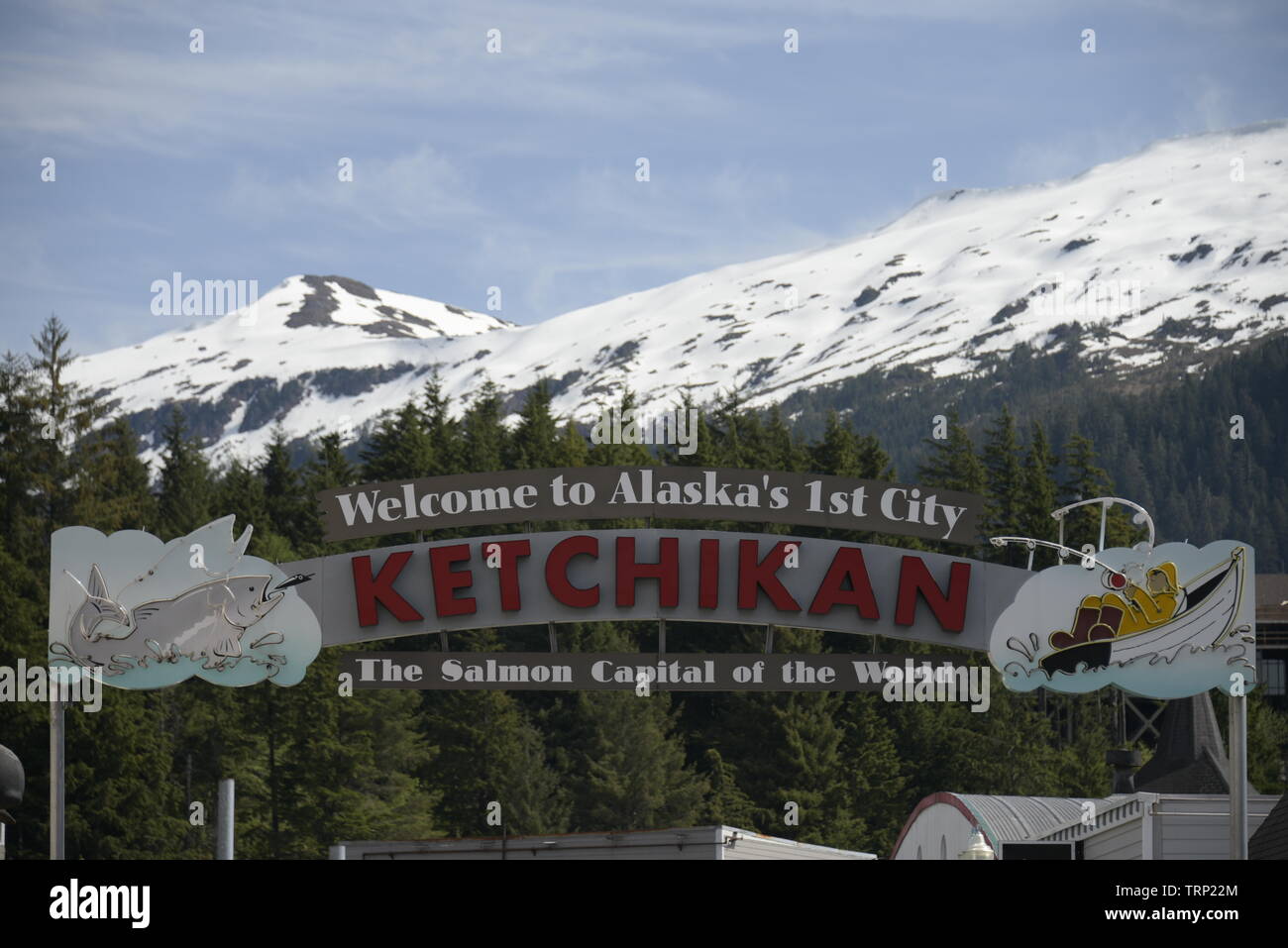 Welcome Sign, Ketchikan, Alaska, Southeast Alaska, USA Stock Photo - Alamy