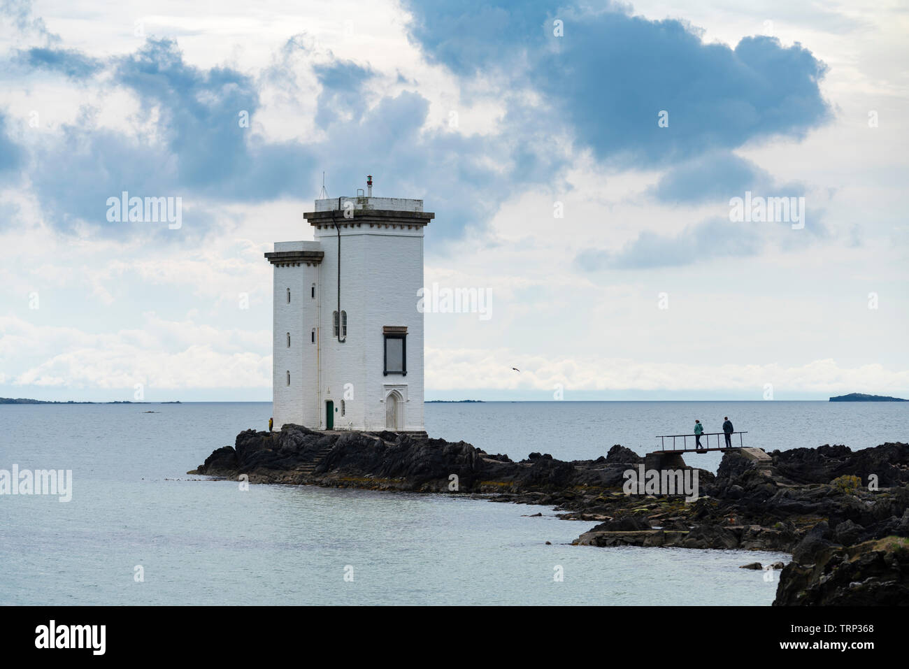 Carraig Fhada lighthouse on Islay in Inner Hebrides, Scotland , UK ...