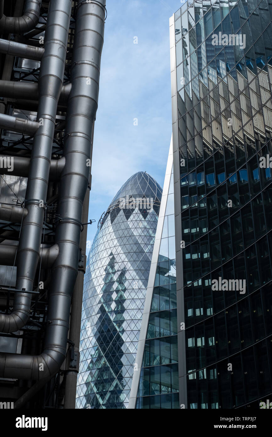 The Gherkin Building at 30 St Mary Axe in the City of London financial ...