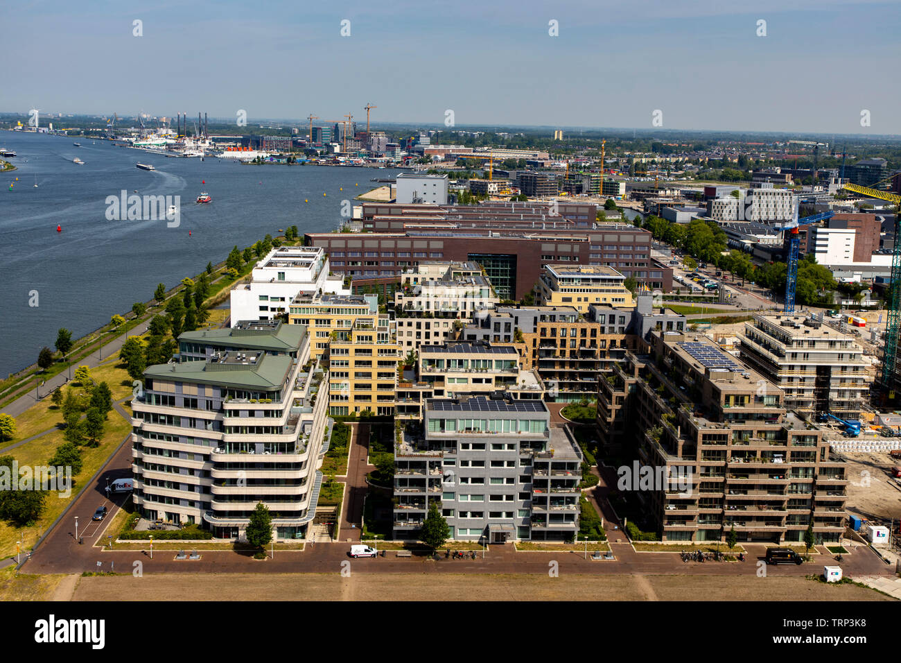 Amsterdam, Netherlands, residential area Overhoeks, newly built ...