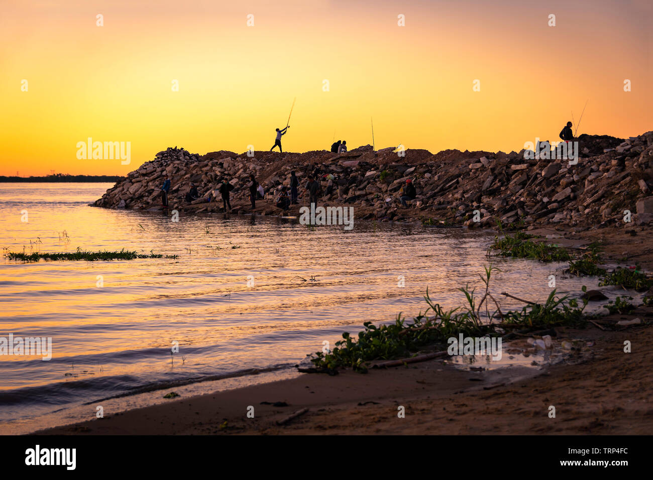 Silhouette Boy Fishing From Dock Stock Photos & Silhouette Boy Fishing ...