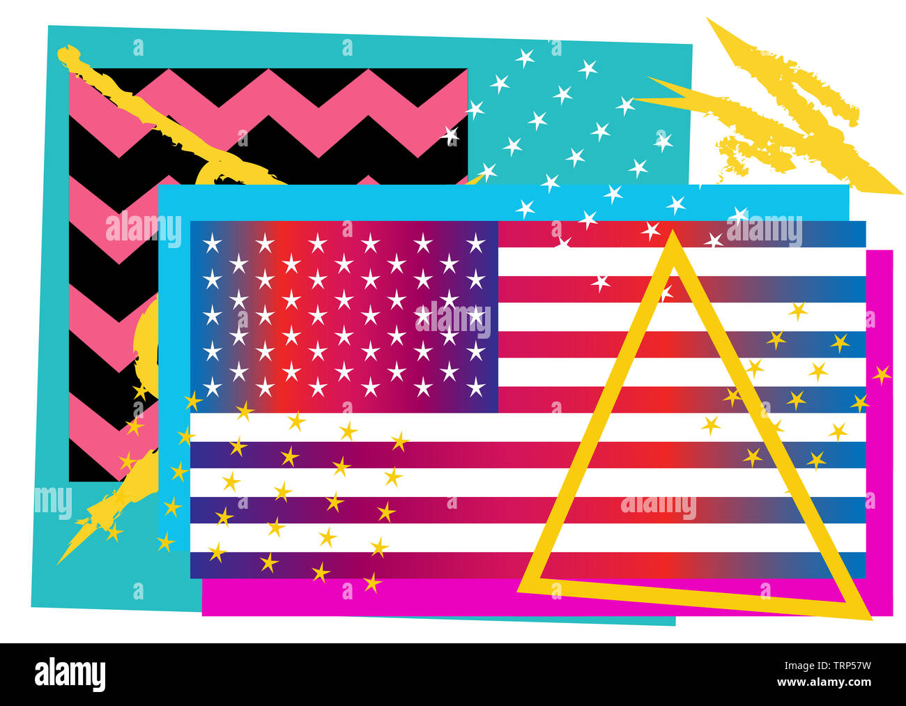 American flag vector usa map hi-res stock photography and images - Alamy