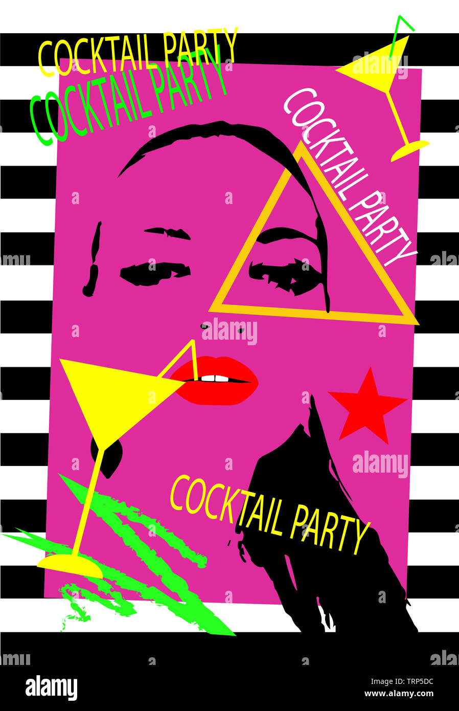 Cocktail party background with a girl and martini glass Stock Photo - Alamy