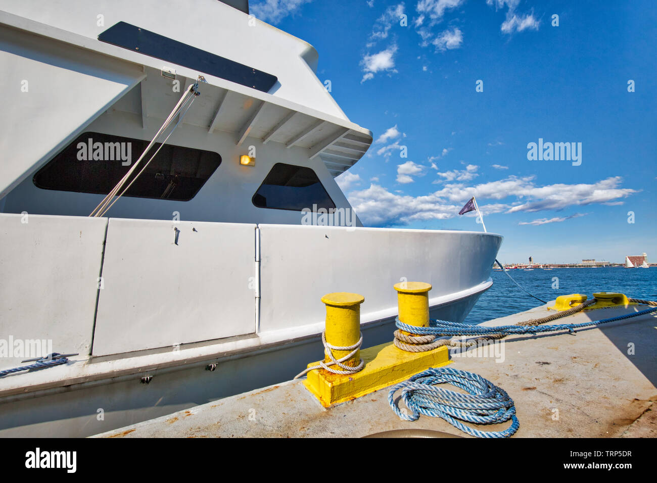 Famous Boston Harbor and harbor boat tours Stock Photo - Alamy