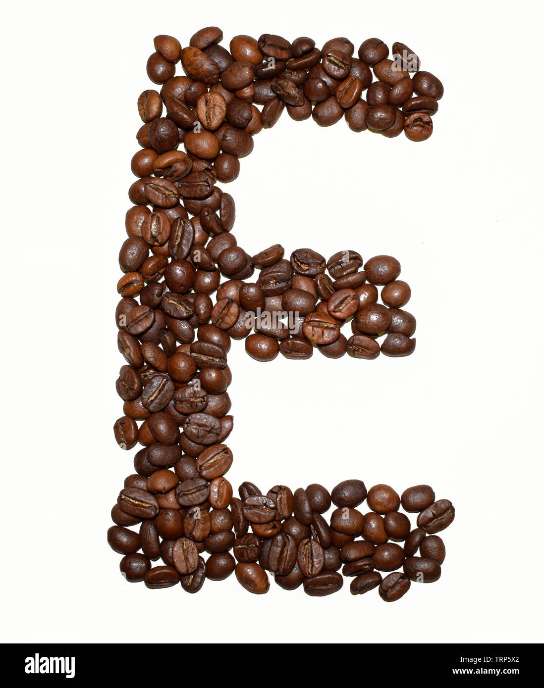 English Coffee Alphabet isolated on white. Roasted coffee beans. ?offee ...