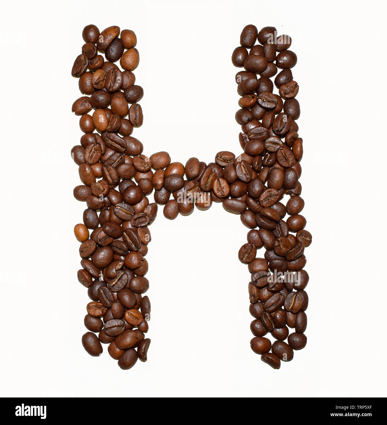 English Coffee Alphabet isolated on white. Roasted coffee beans. ?offee ...