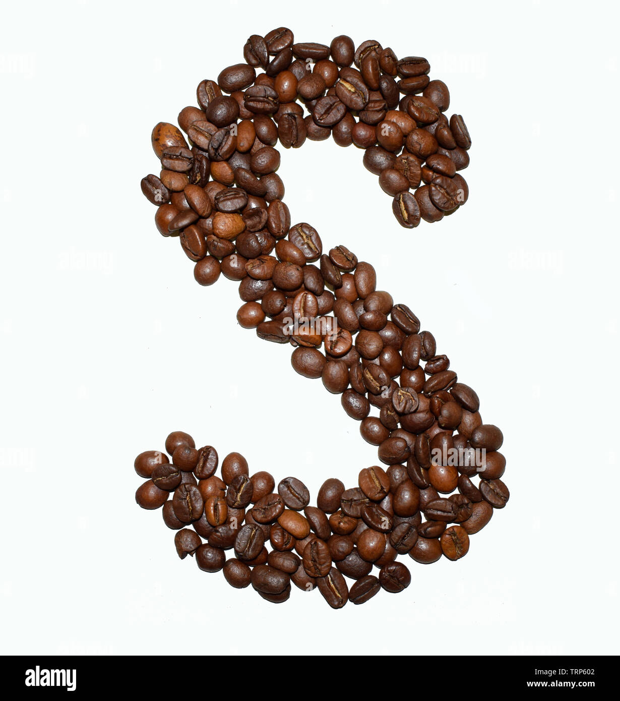 English Coffee Alphabet isolated on white. Roasted coffee beans. ?offee ...