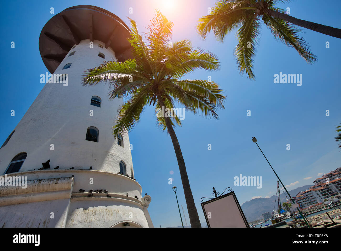 Famous El Faro lighthouse with restaurant on top Stock Photo - Alamy