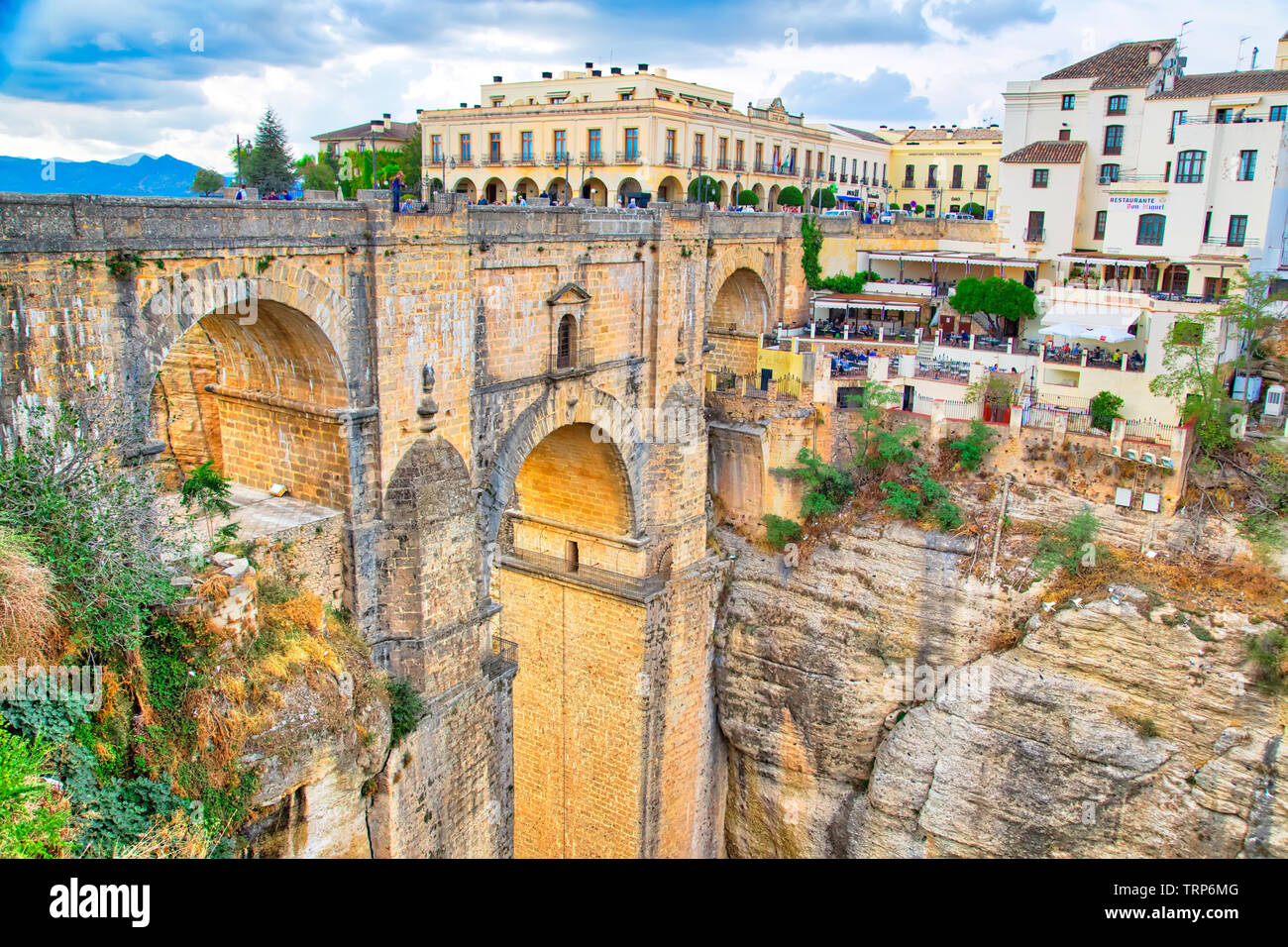 Ronda, Spain-October 12, 2018: Famous Puente Nuevo Bridge's Arch in ...