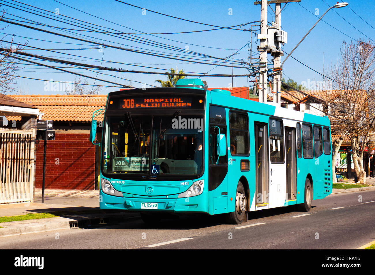 SANTIAGO, CHILE - JULY 21 2017 : Transantiago bus on route Stock Photo ...