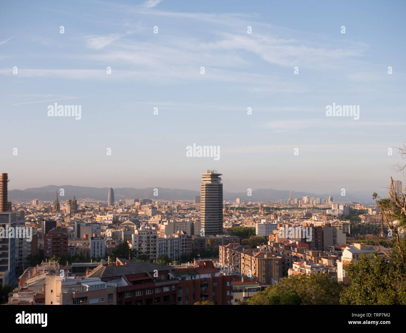 Sunset barcelona city mountain top hi-res stock photography and images ...