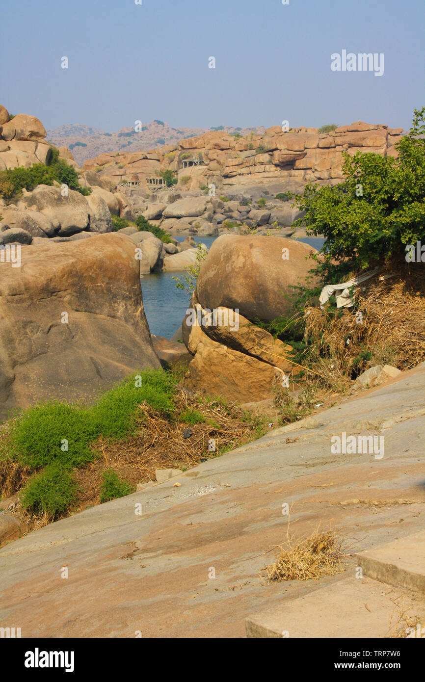 Breathtaking natural landscape of Hampi, Karnataka, India Stock Photo ...