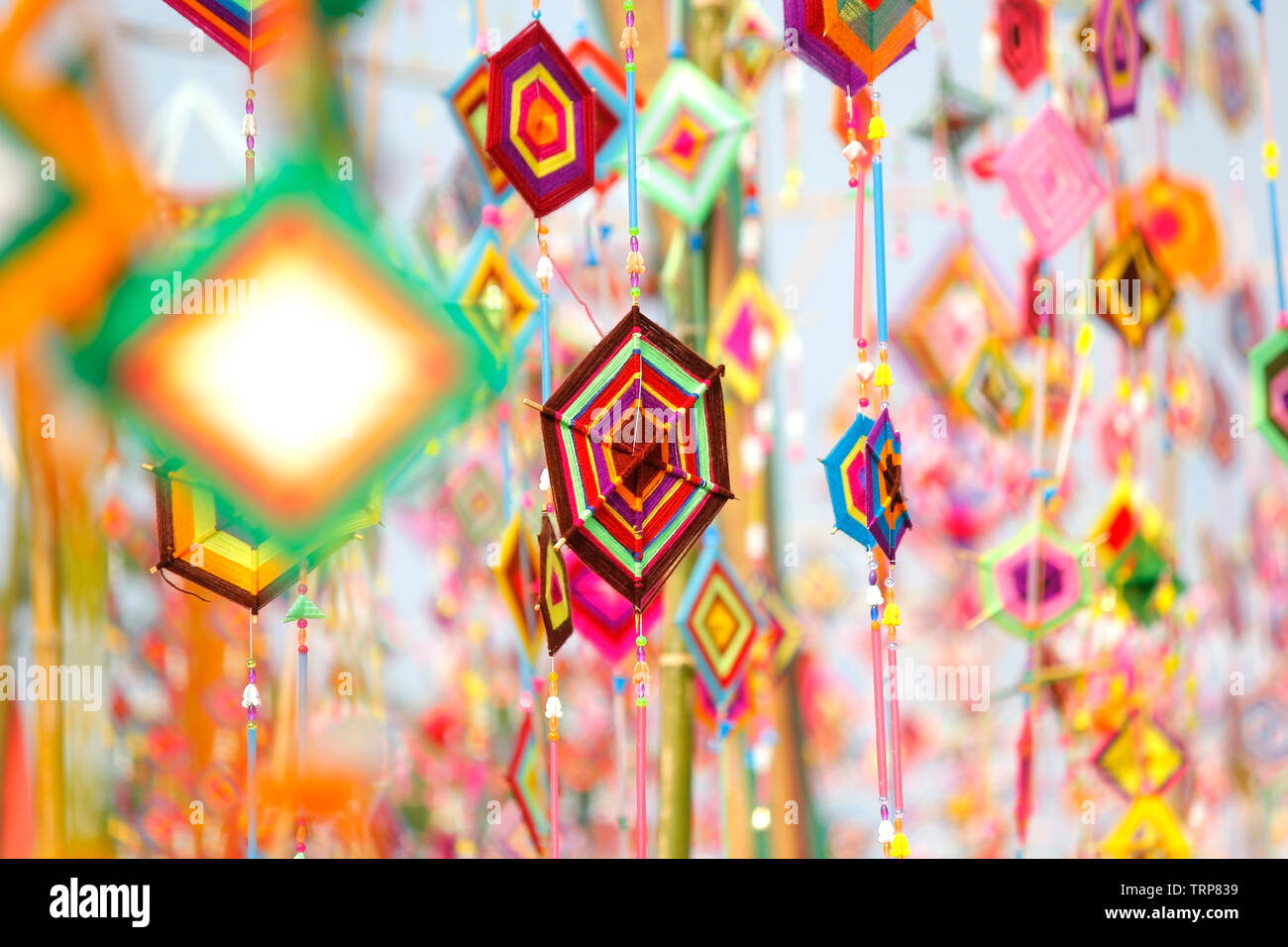 tung flag of Isan Kalasin Thailand, colorful tung flag as background ...