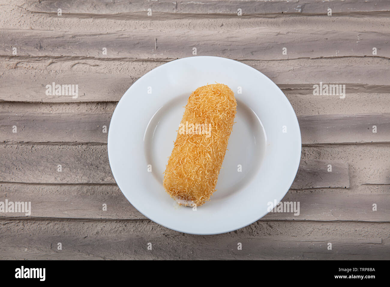 Delicious Turkish dessert. Fried ice-cream covered with chocolate ...