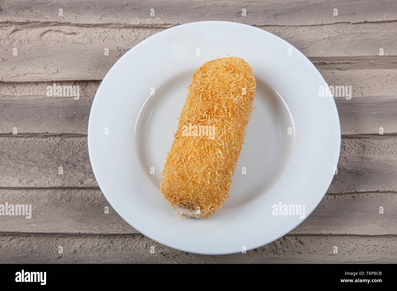 Delicious Turkish dessert. Fried ice-cream covered with chocolate ...