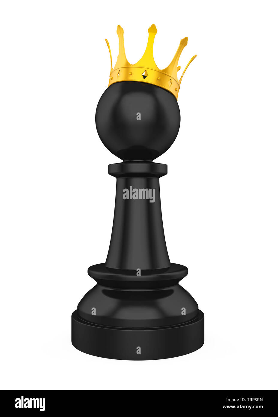 Chess Pawn with Golden Crown Isolated Stock Photo - Alamy