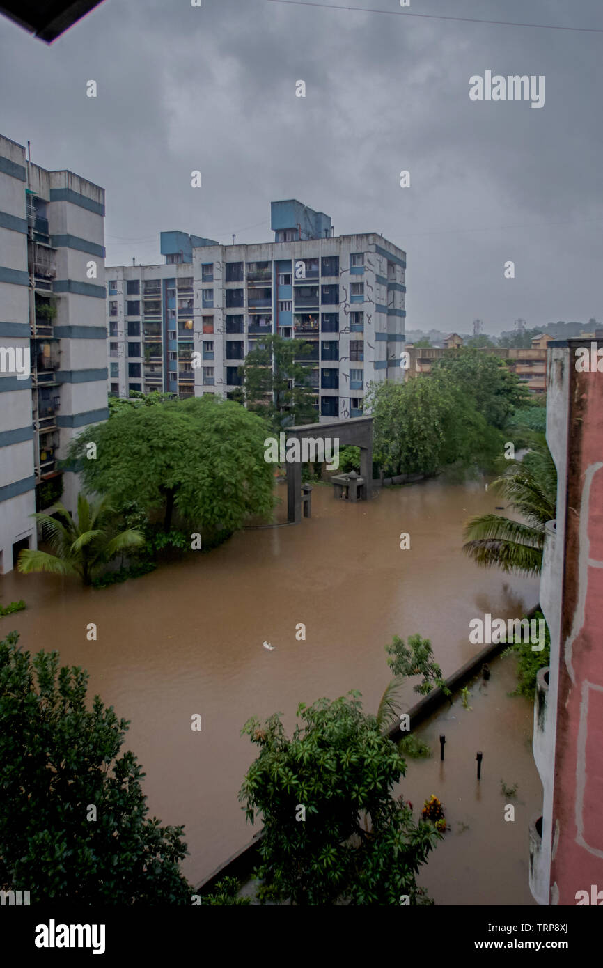 26 july 2005 heavy flood in lok gram lok dhara kalyan maharashtra india ...