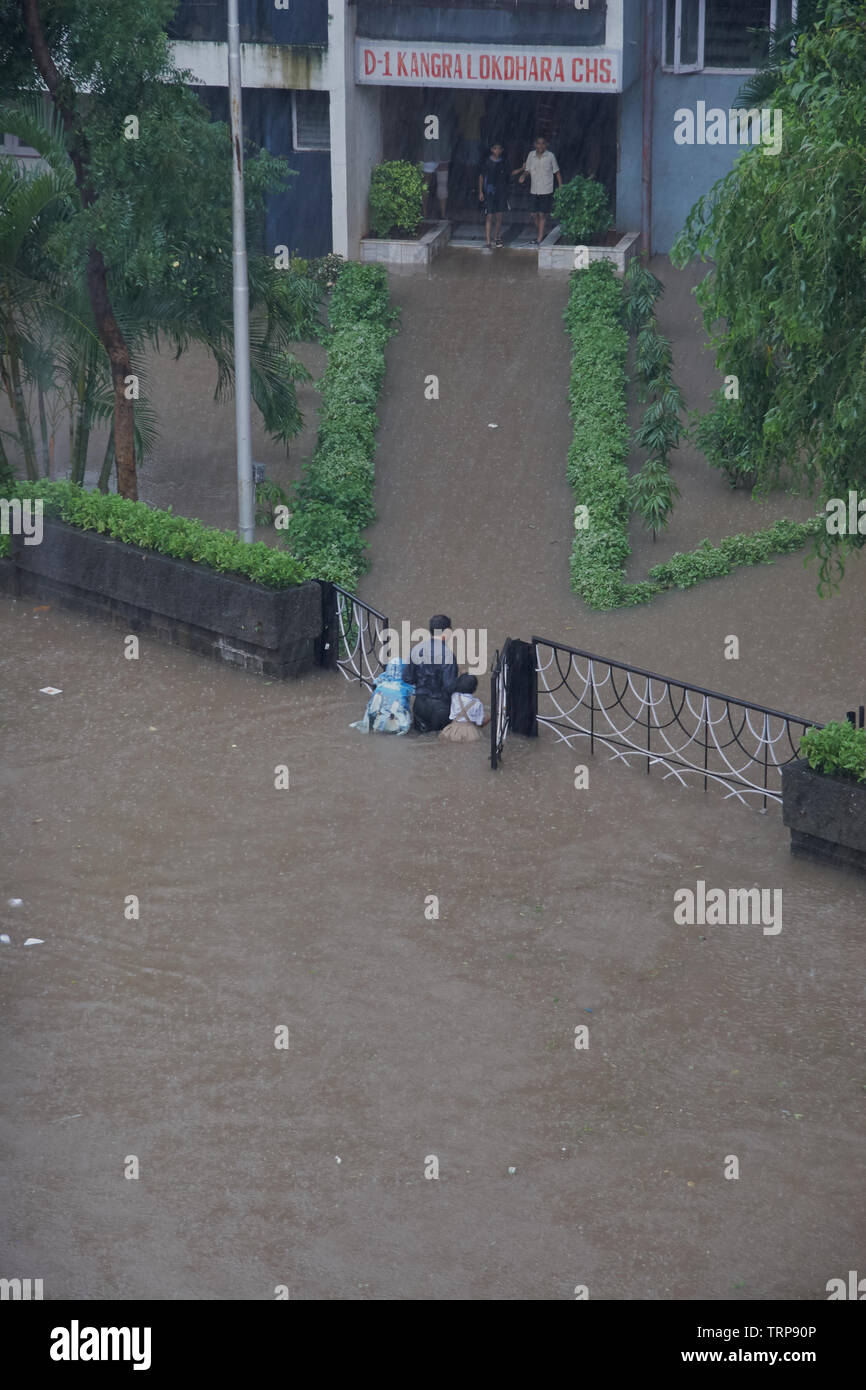 26 july 2005 heavy flood in lok gram lok dhara kalyan maharashtra india ...