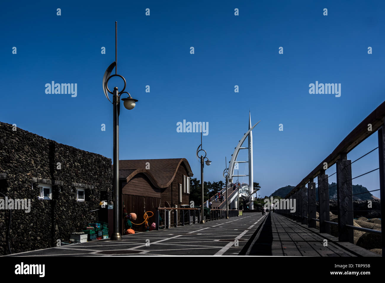 Jeju, South Korea - April 9,2018: Saeyeongyo Bridge is the longest ...
