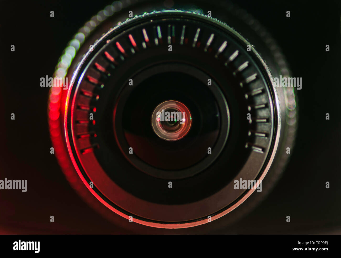 The camera lens with colored light, close photos, close-up Stock Photo ...