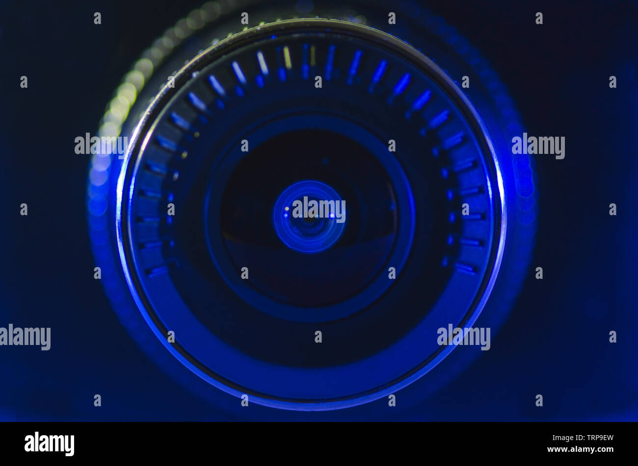 Camera lens with blue color, approximate, photo, macro Stock Photo - Alamy