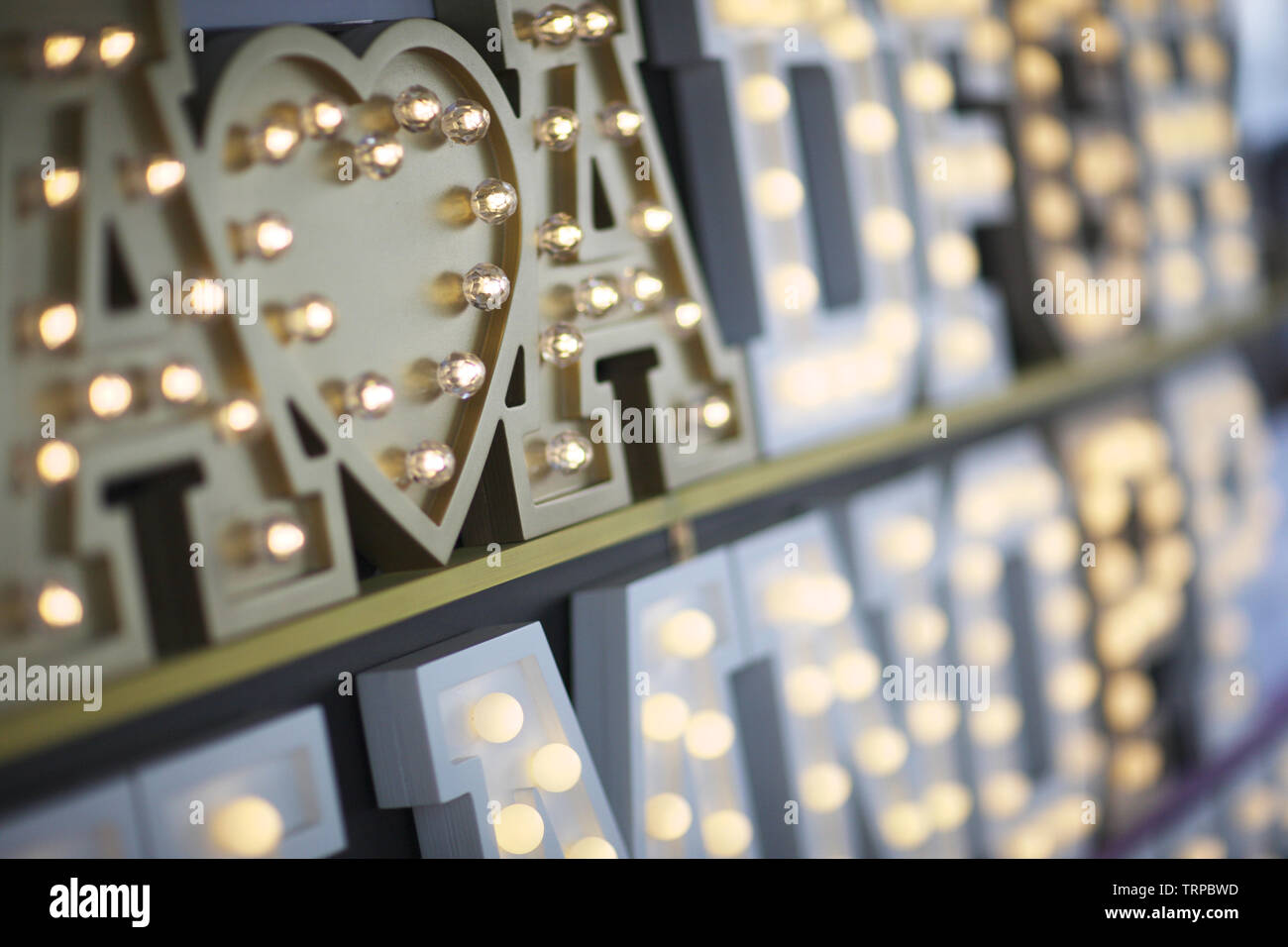 Sample logo and lettering for advertising Stock Photo - Alamy