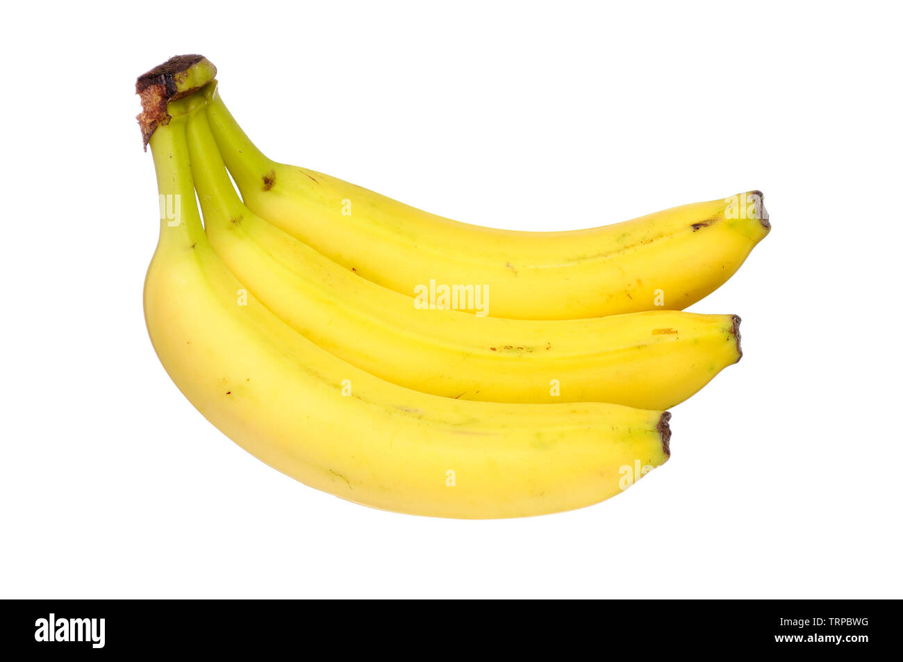 Three bananas isolated on white background Stock Photo - Alamy