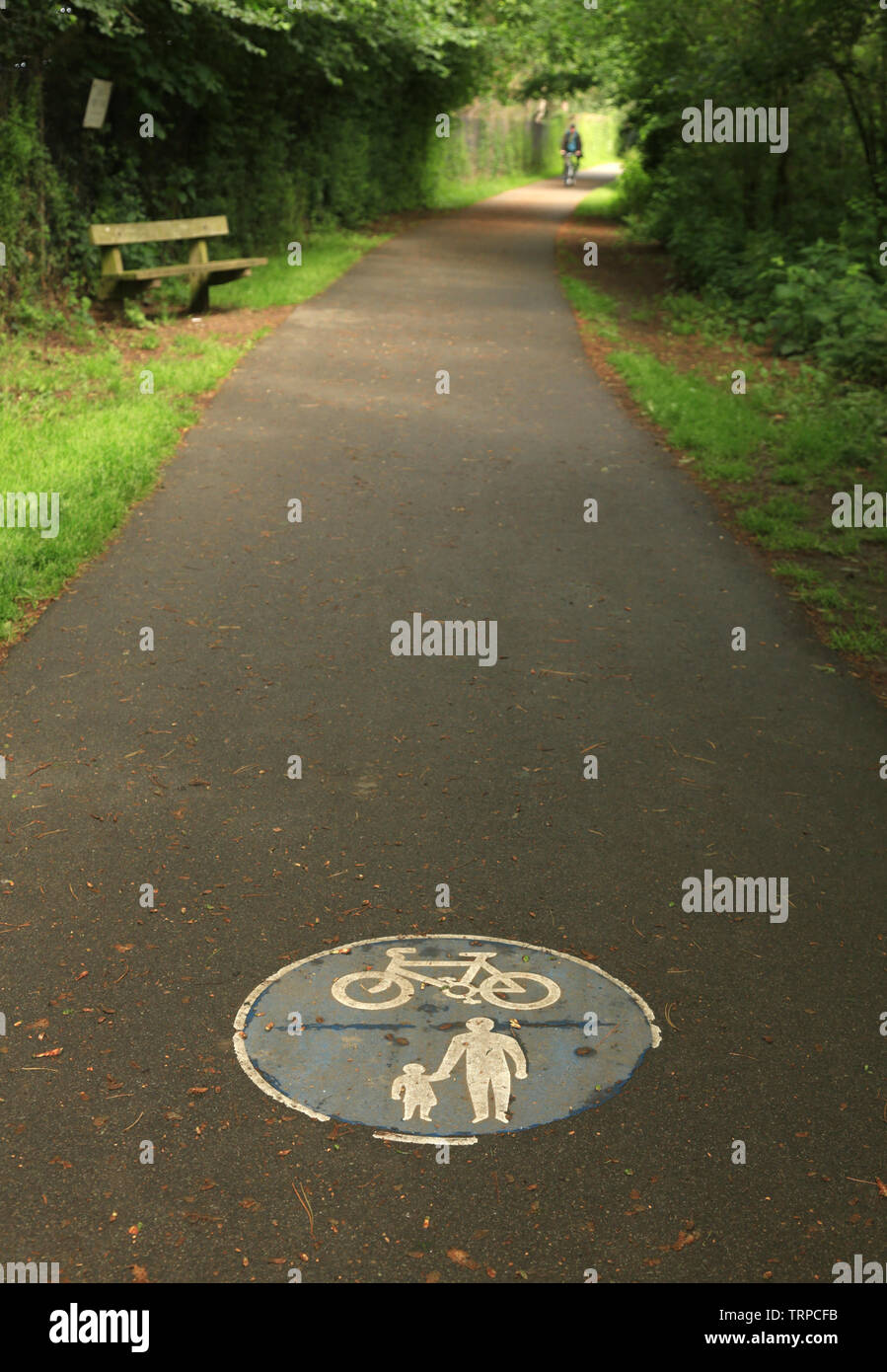 A riverside path shared by pedestrians and cyclists in Worcester ...