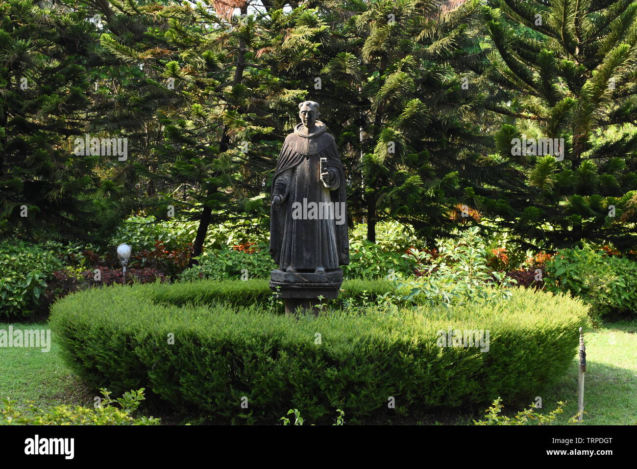 Statue of a saint in the front yard of St.Cajetan church, Goa, India ...