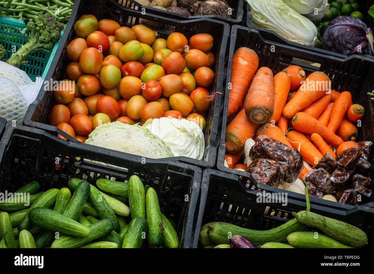 Vegetables in local market in Saigon Stock Photo - Alamy
