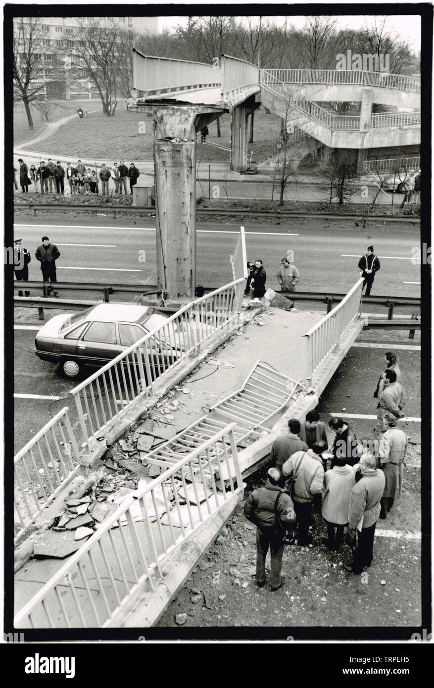 Footpath collapse, Lyon, France Stock Photo - Alamy