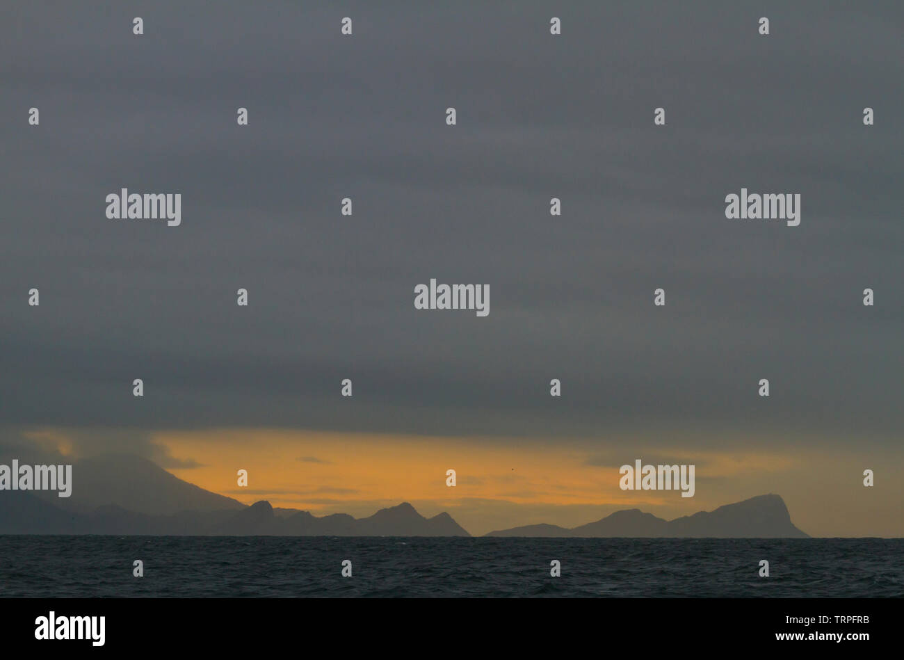 Lights at the break of down, False Bay, South Africa, Africa Stock ...