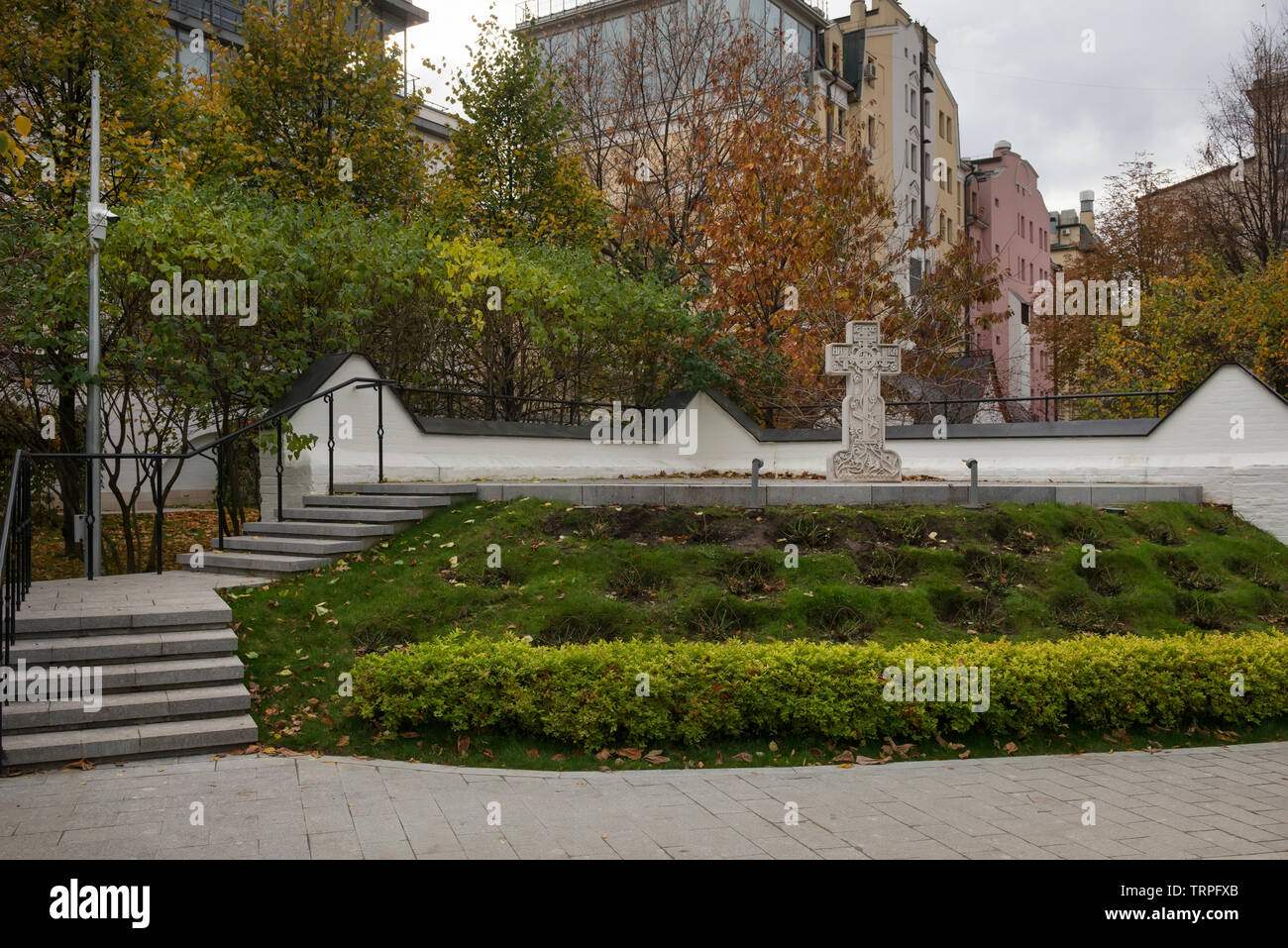 Memorable cross to Alapayevsk martyrs on Calvary. Marfo-Mariinsky ...