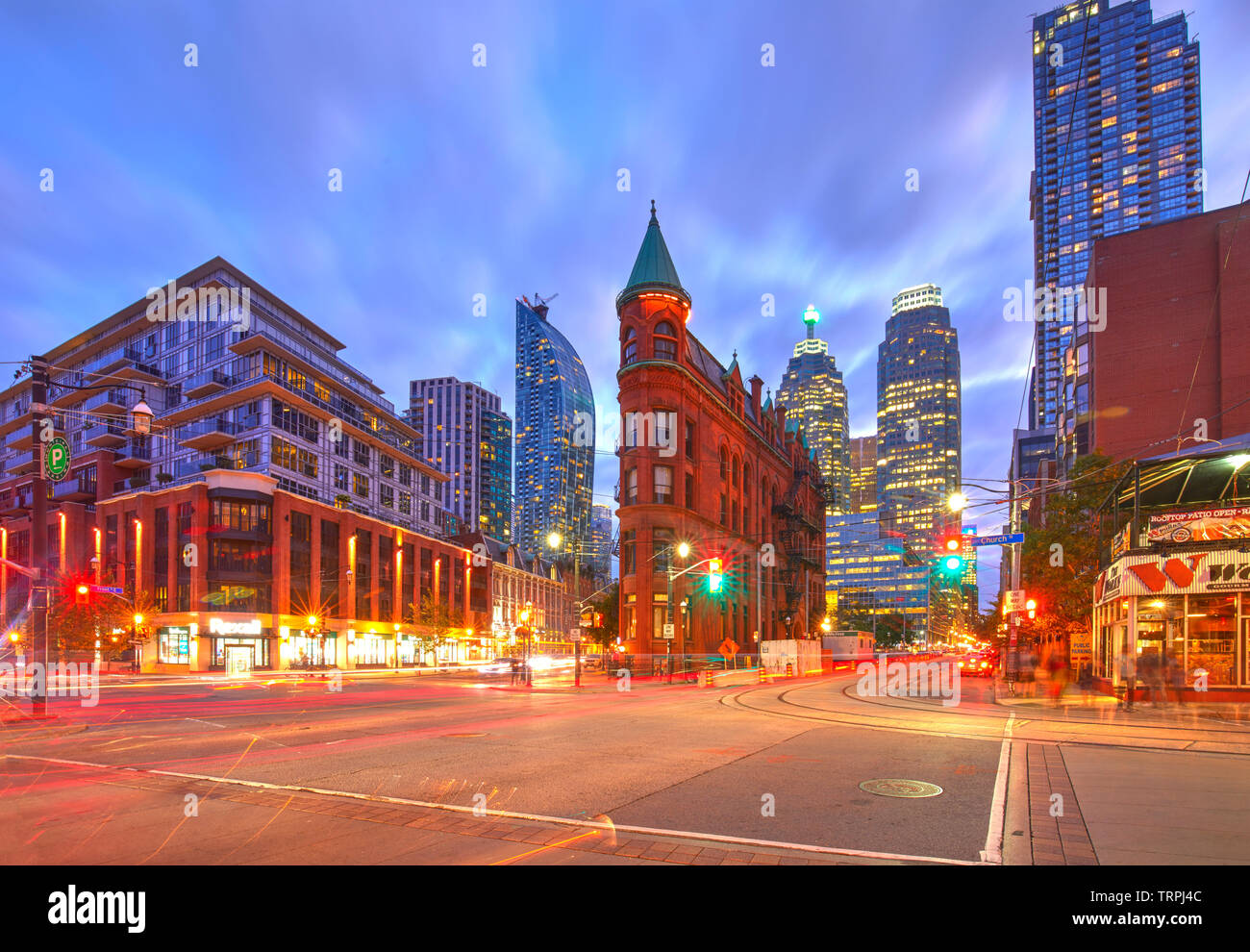 Gooderham Building, also known as the Flatiron Building, during the ...