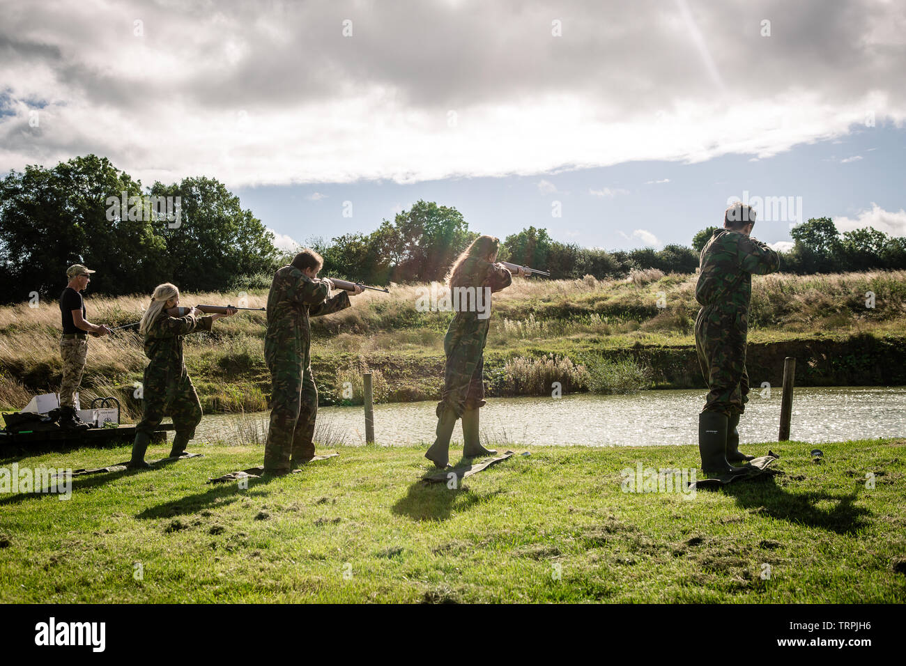 Military shooting practice in the countryside in England Stock Photo ...