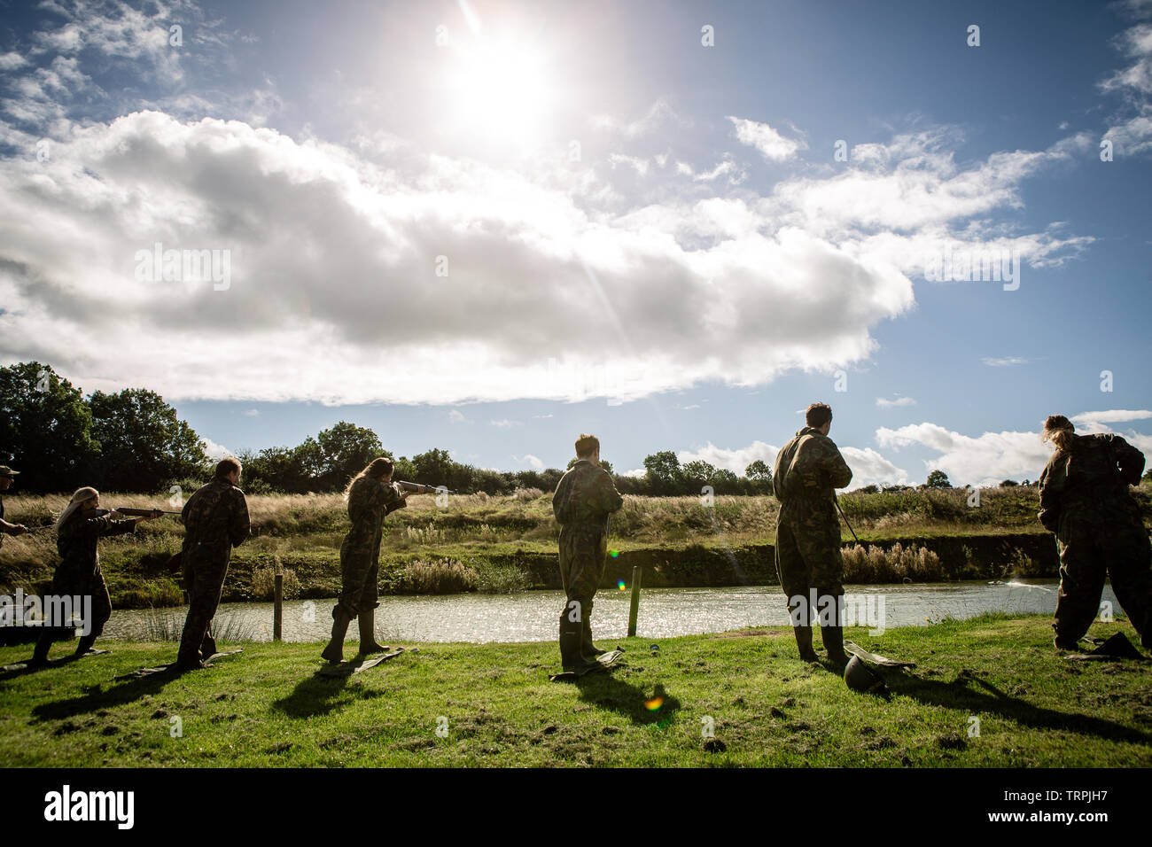 Military shooting practice in the countryside in England Stock Photo ...