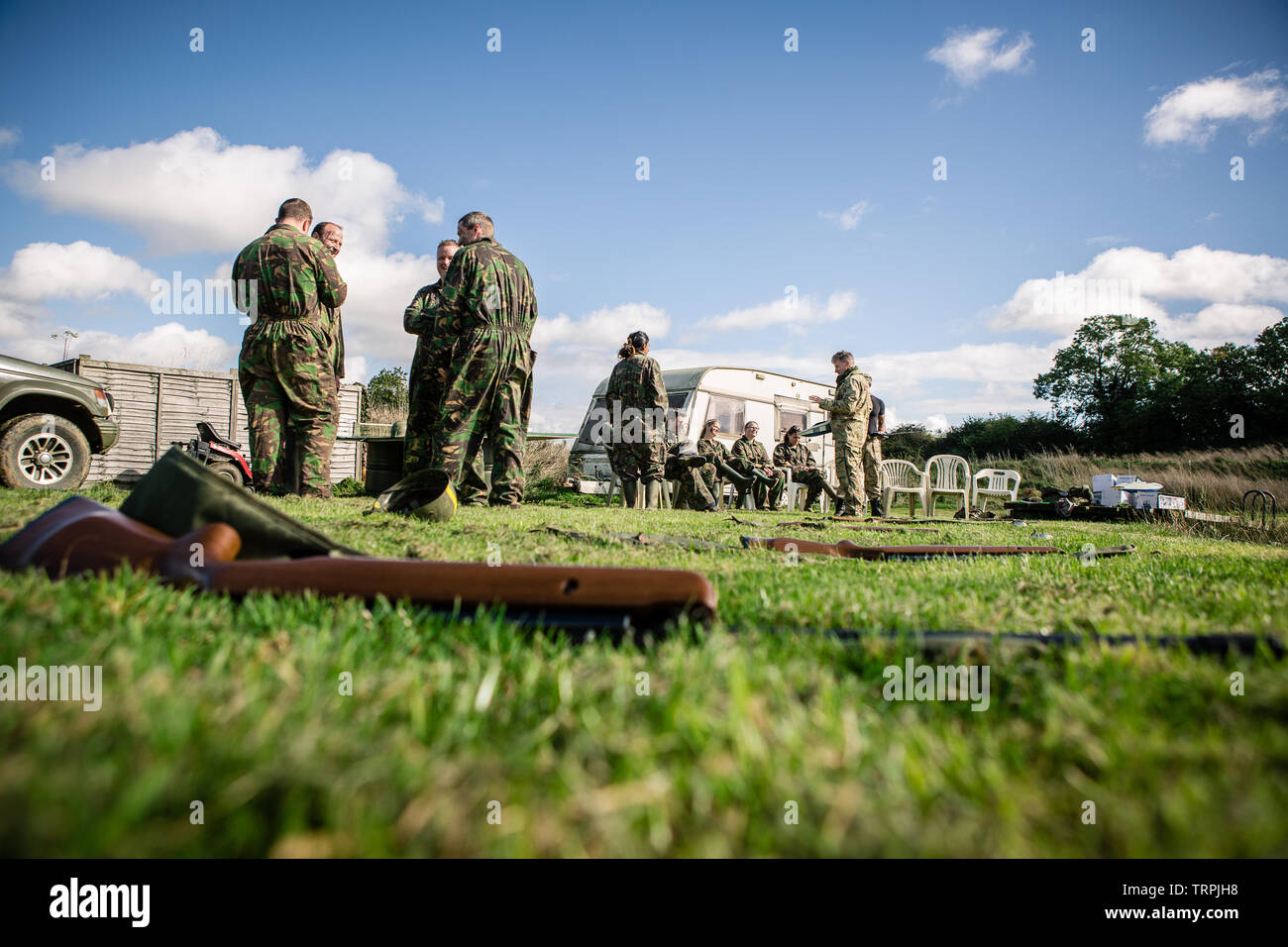 Military shooting practice in the countryside in England Stock Photo ...