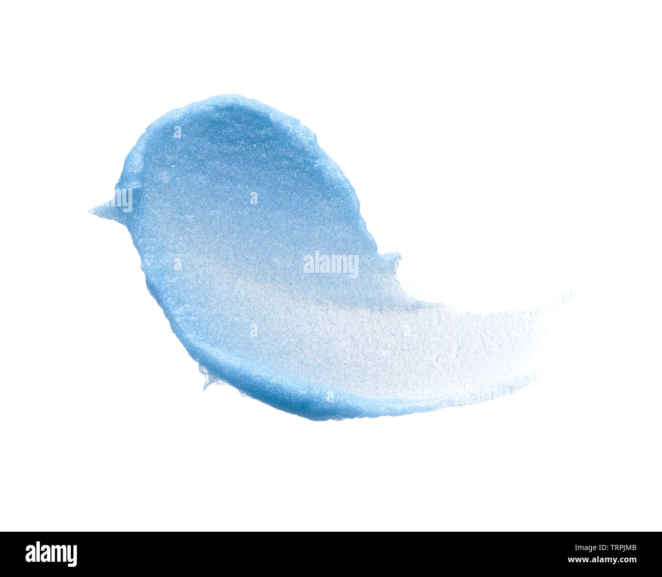 Light blue smear of face cream or lipgloss isolated on white background ...