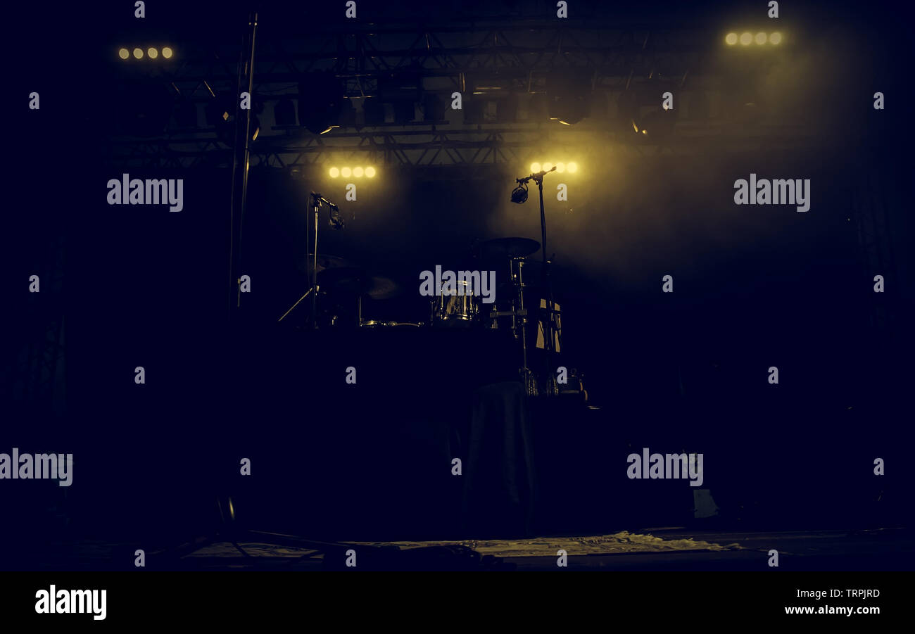 Stage in concert of rock music, celebration and event Stock Photo - Alamy