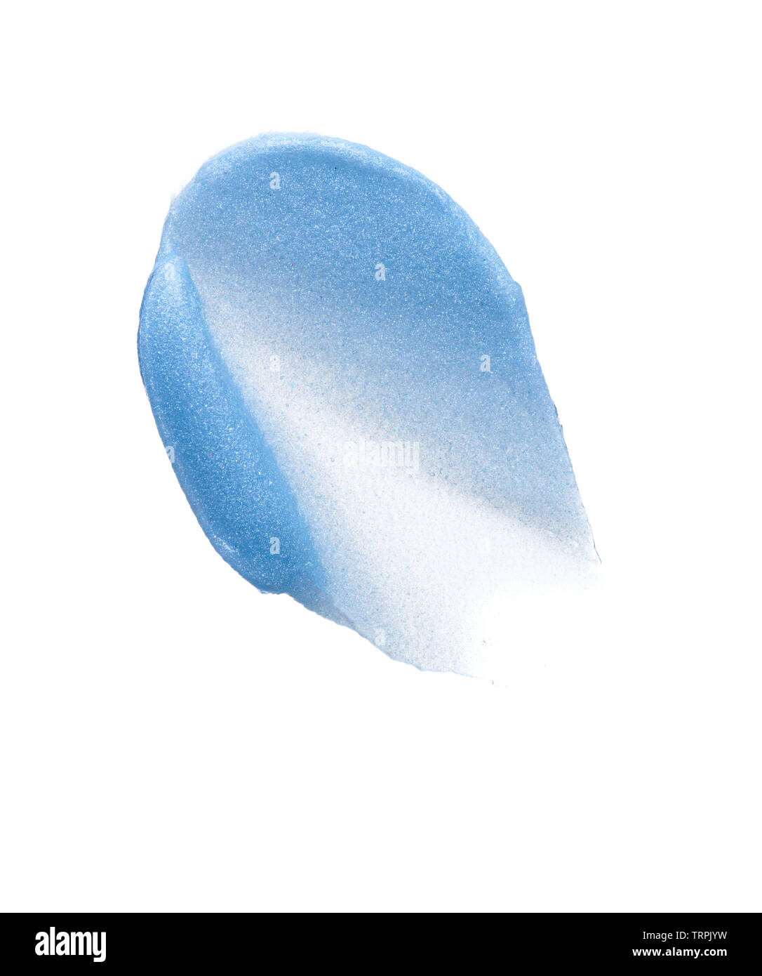 Light blue smear of face cream or lipgloss isolated on white background ...