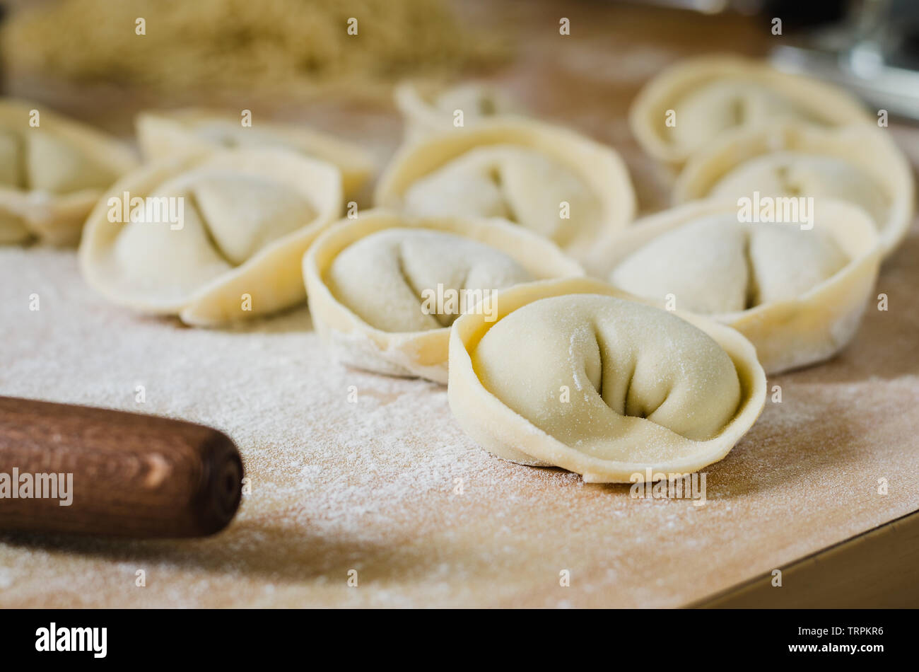 Traditional Homemade Pelmeni Stock Photo - Alamy