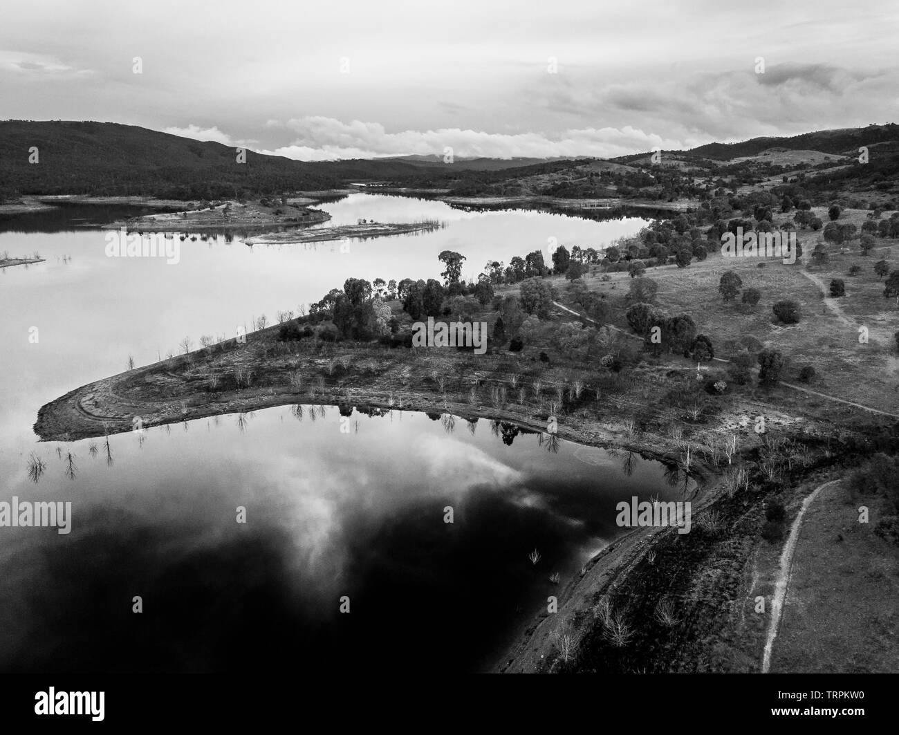 An aerial of Googong Dam, NSW Stock Photo - Alamy